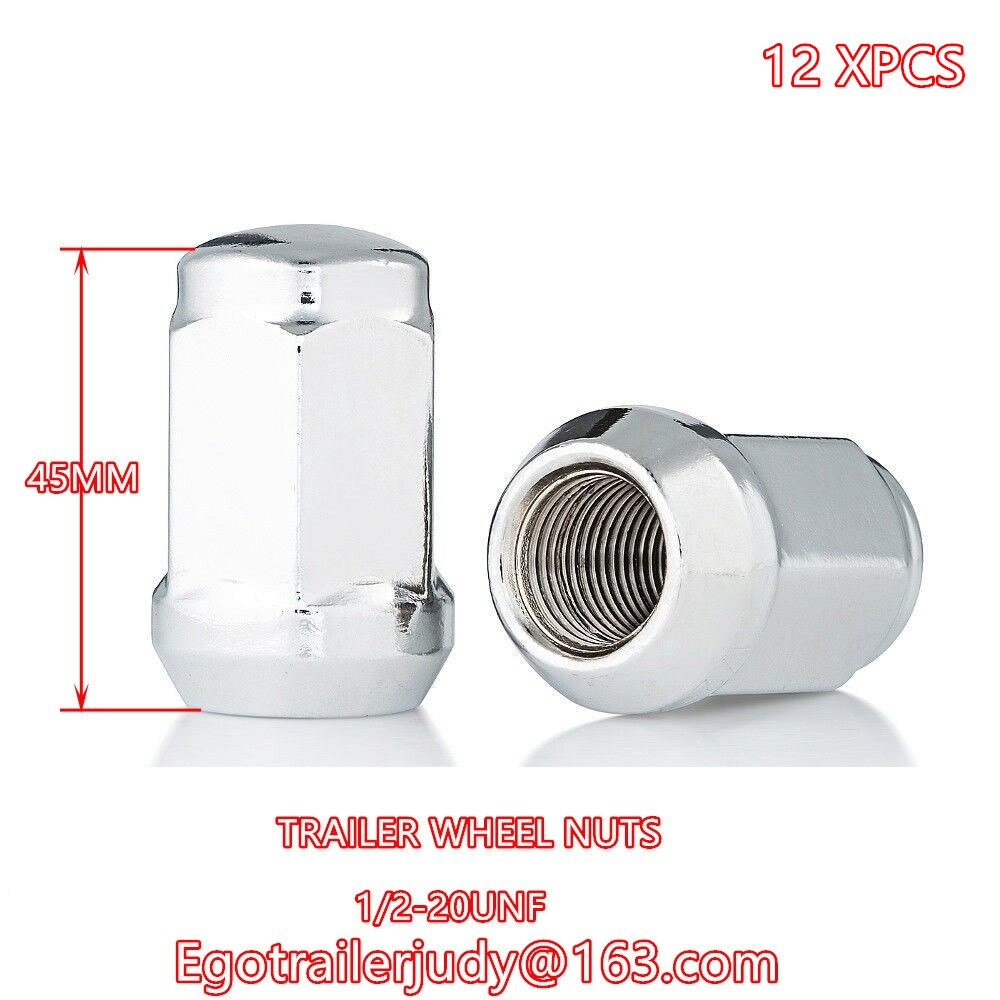 12 x 1/2" inch UNF Chrome wheel nuts Car, Trailer,... – Grandado