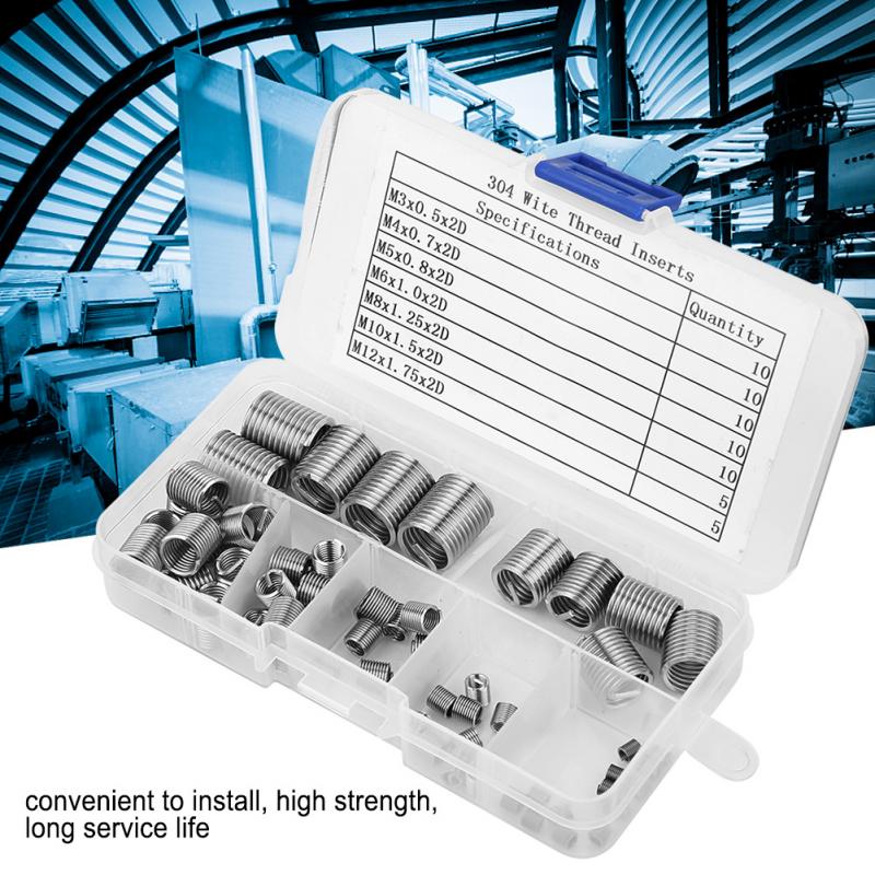 60Pcs M3/4/5/6/8/10/12 Schroefdraad Insert Set Rvs... – Grandado