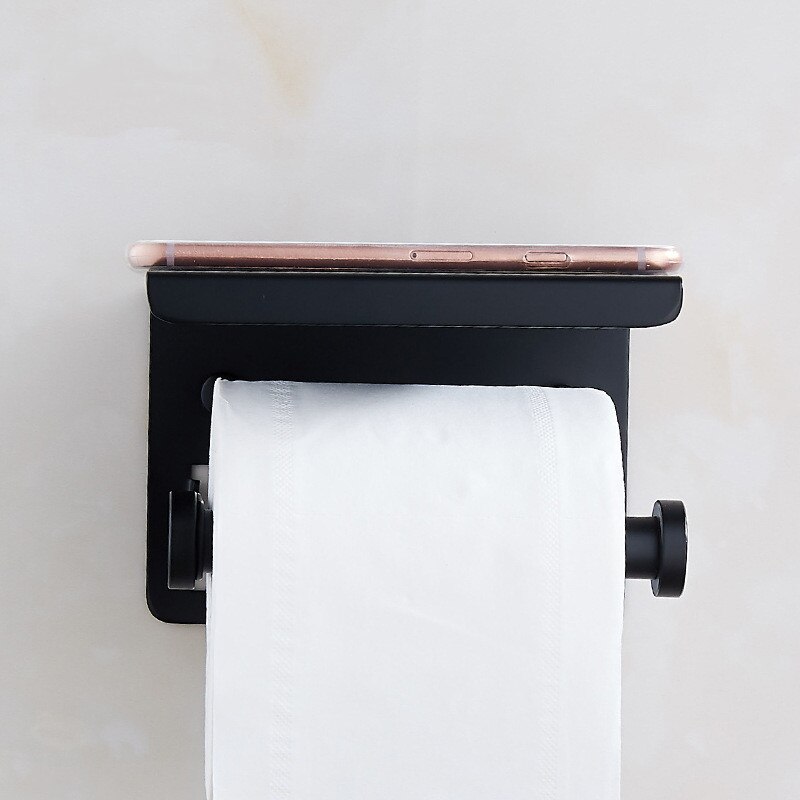 SUS304 Black Toilet Paper Holder With Shelf Paper ... – Vicedeal