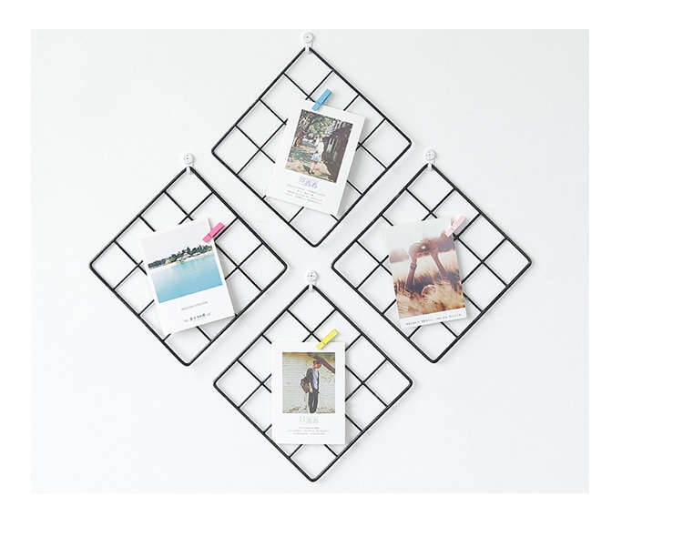 1PC Nordic Metal Mesh Grid Wall Photos Grids Pictu... – Grandado