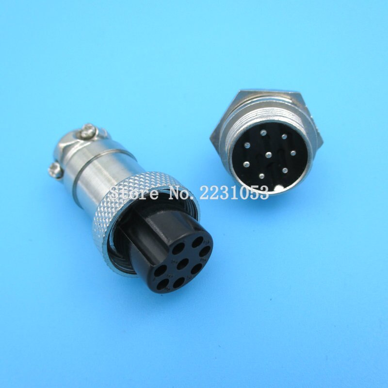 2 Sets/Lot GX16 8 Pins Male & Female Diameter 16mm Wire Panel Connector ...