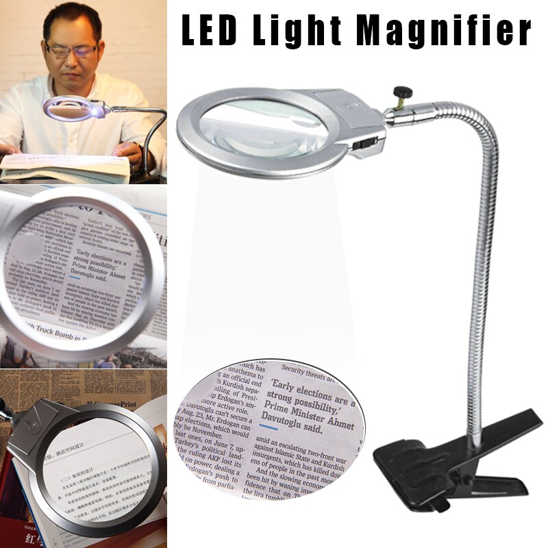 Lighted LED Lamp Magnifier Clip Table Top Desk Rea... – Vicedeal