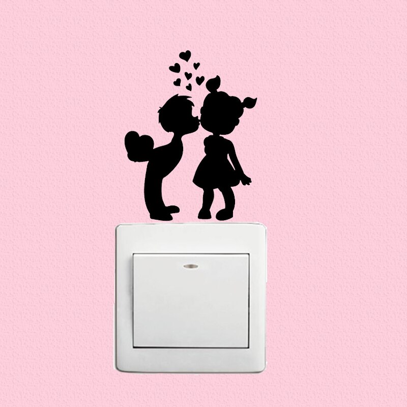Love Kissing Cartoon Couple Lover Switch Sticker V... – Grandado
