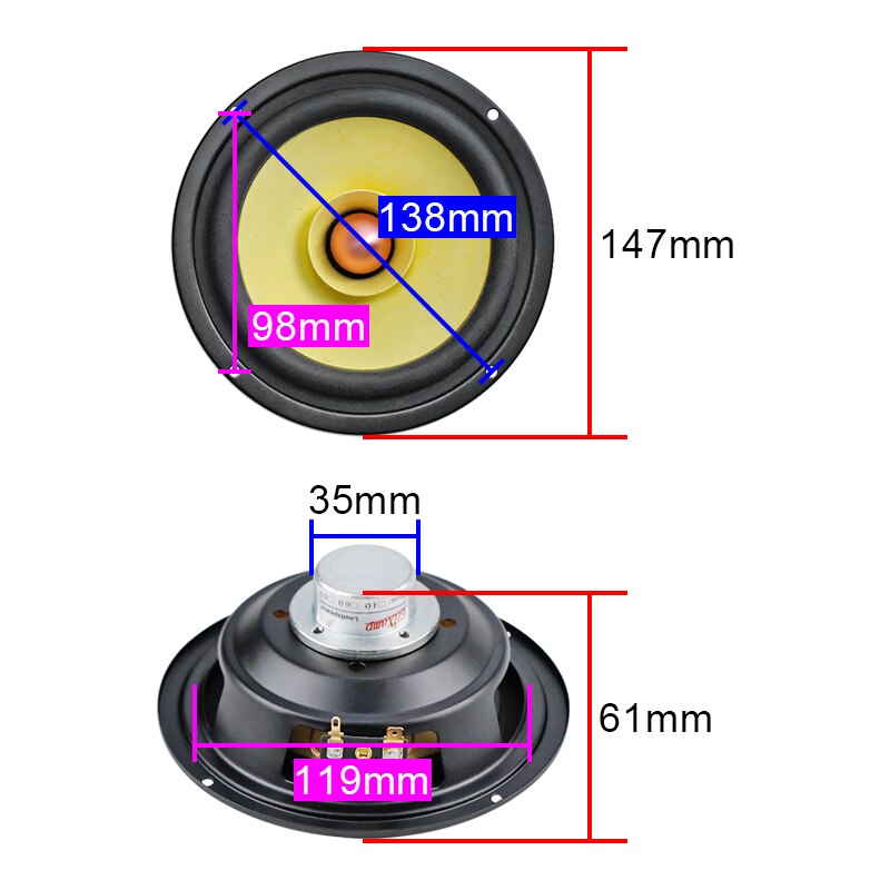 5.25Inch Full Range Speaker NdFeB Loudspeaker Twee... – Vicedeal