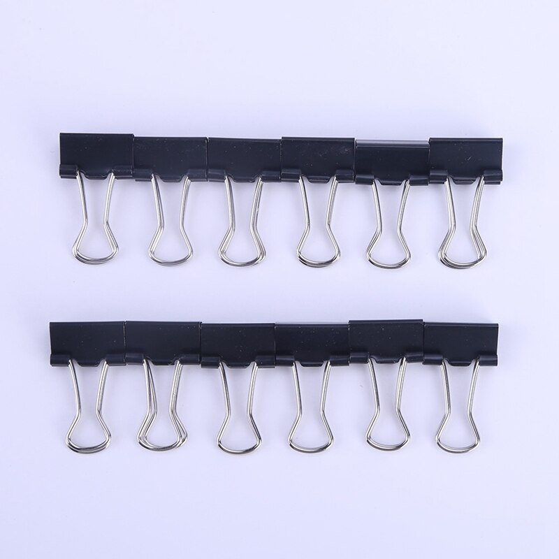 12 Pcs/lot Black Metal Binder Clips 15mm Notes Let... – Grandado