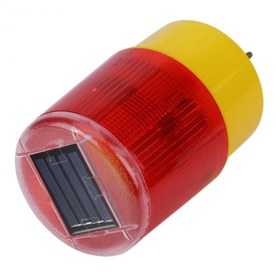 Red Solar LED Warning Light Rotary Signal Light Fl... – Grandado