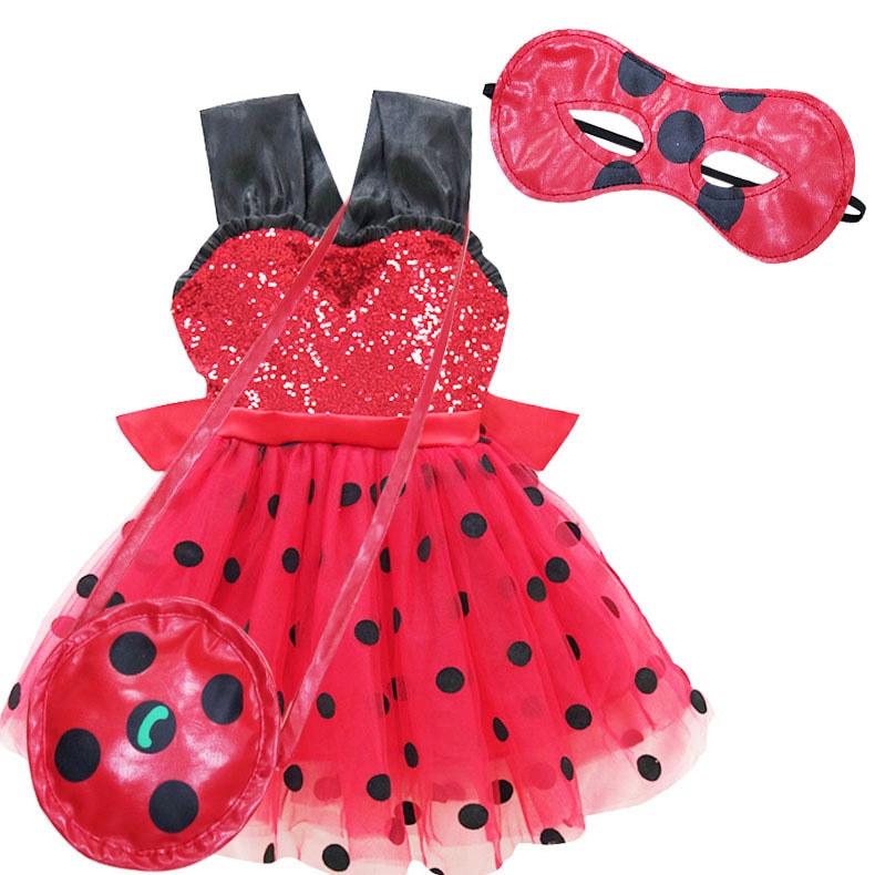Summer Lady Red Bug Dot Birthday Party Dress toys ... – Grandado