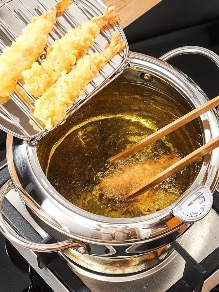 Fryer Deep Frying Pot Thermometre Tempura Fryer Pa... – Grandado