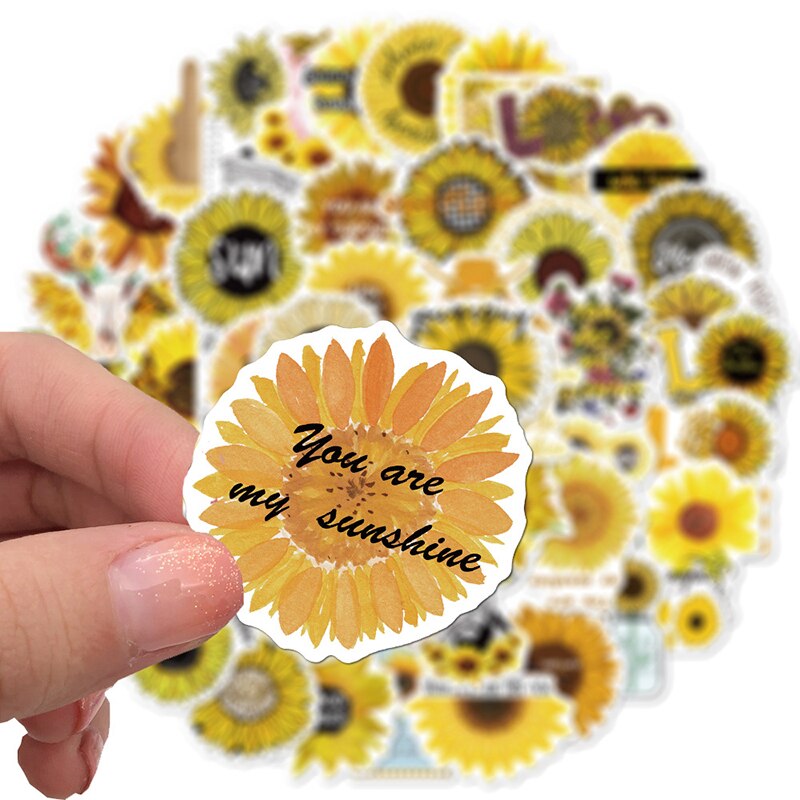 50PCS Plant Beautiful Sunflower Stickers For DIY S... – Grandado