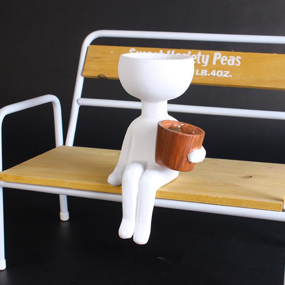 Humanoid Flower Pot Human Head Portrait Vase Resin... – Vicedeal