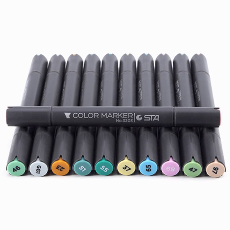 STA 60 Colors Dual Tip Art Markers Permanent Alcoh... – Grandado