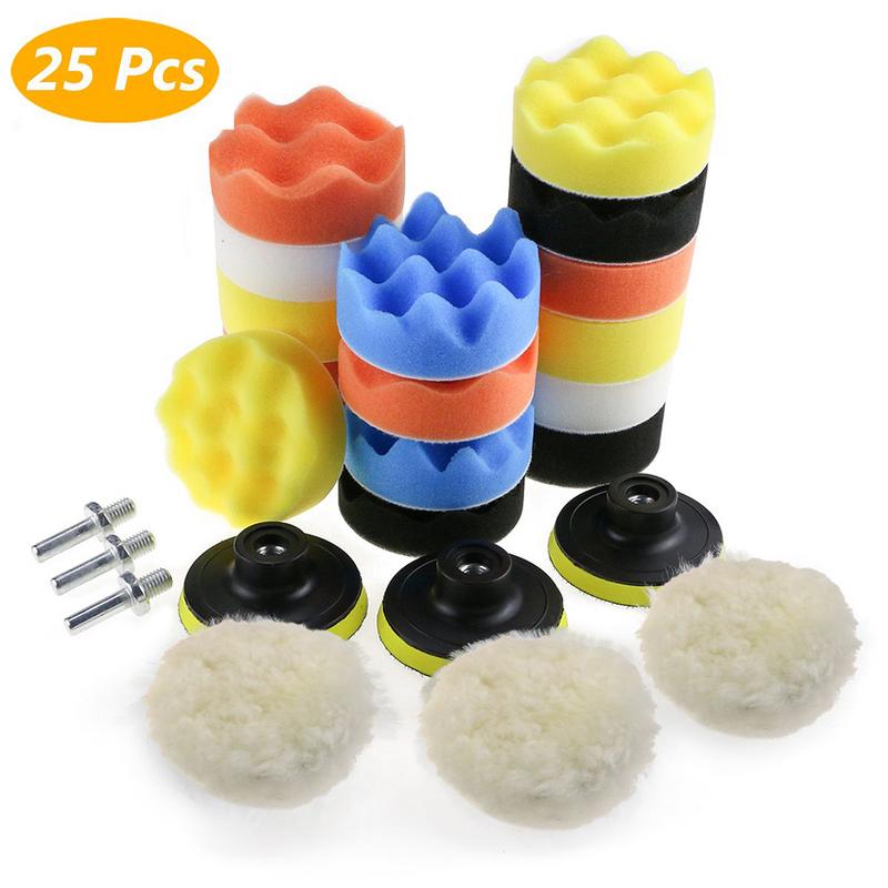 25 Stuks 3 Inch Auto Polijsten Spons Kit Polijsten... – Grandado