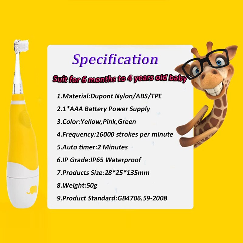 Seago Kids Baby Sonic Electric Toothbrush Battery ... – Vicedeal