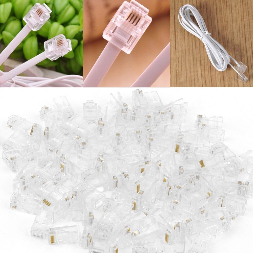 ESCAM 100PCS/set Universal Crystal Head RJ45 CAT5 ... – Grandado