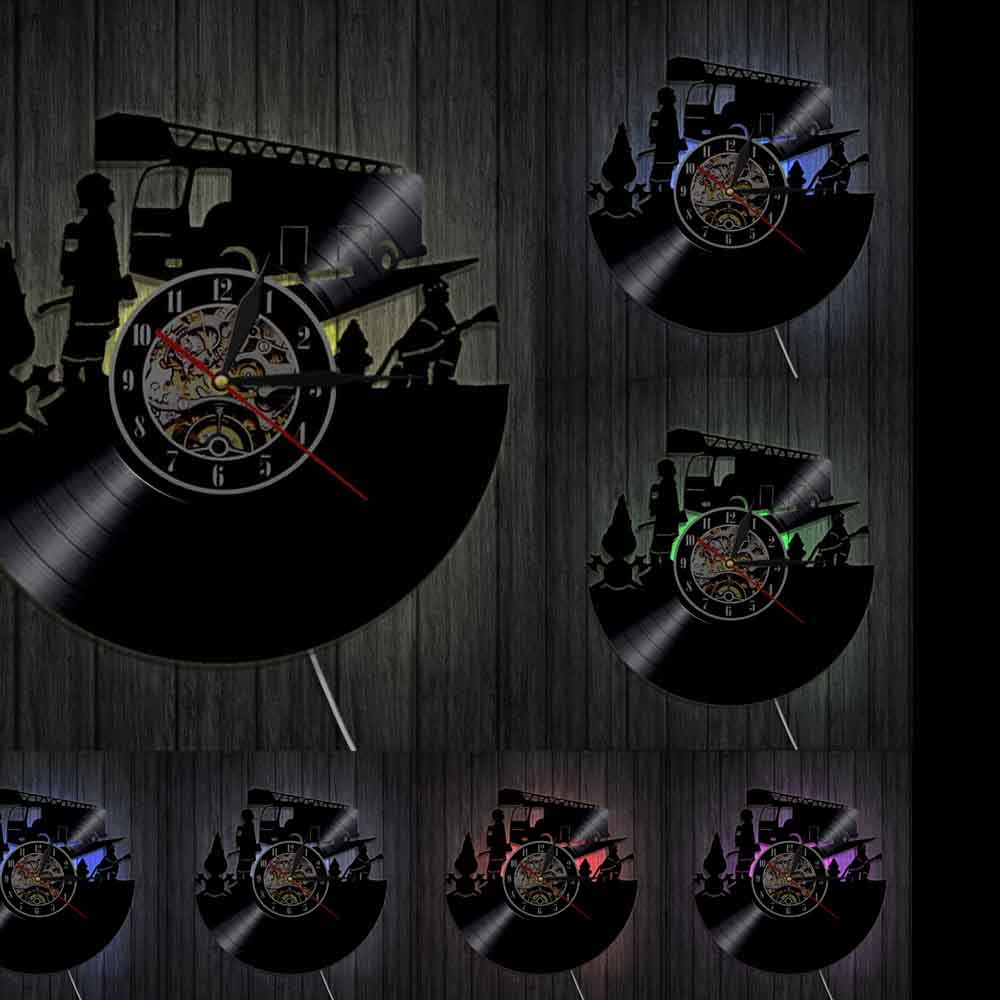 Fire Fighting Truck Vintage Time Clock Firemen Clo... – Grandado