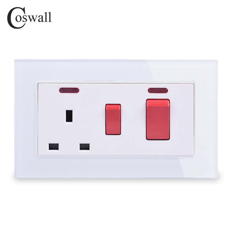 COSWALL 45A DP Wall Cooker Switch + 13A BS UK Stan... – Vicedeal