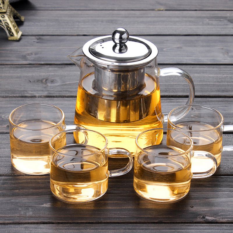 5Sizes Good Clear Borosilicate Glass Teapot With 3... – Grandado