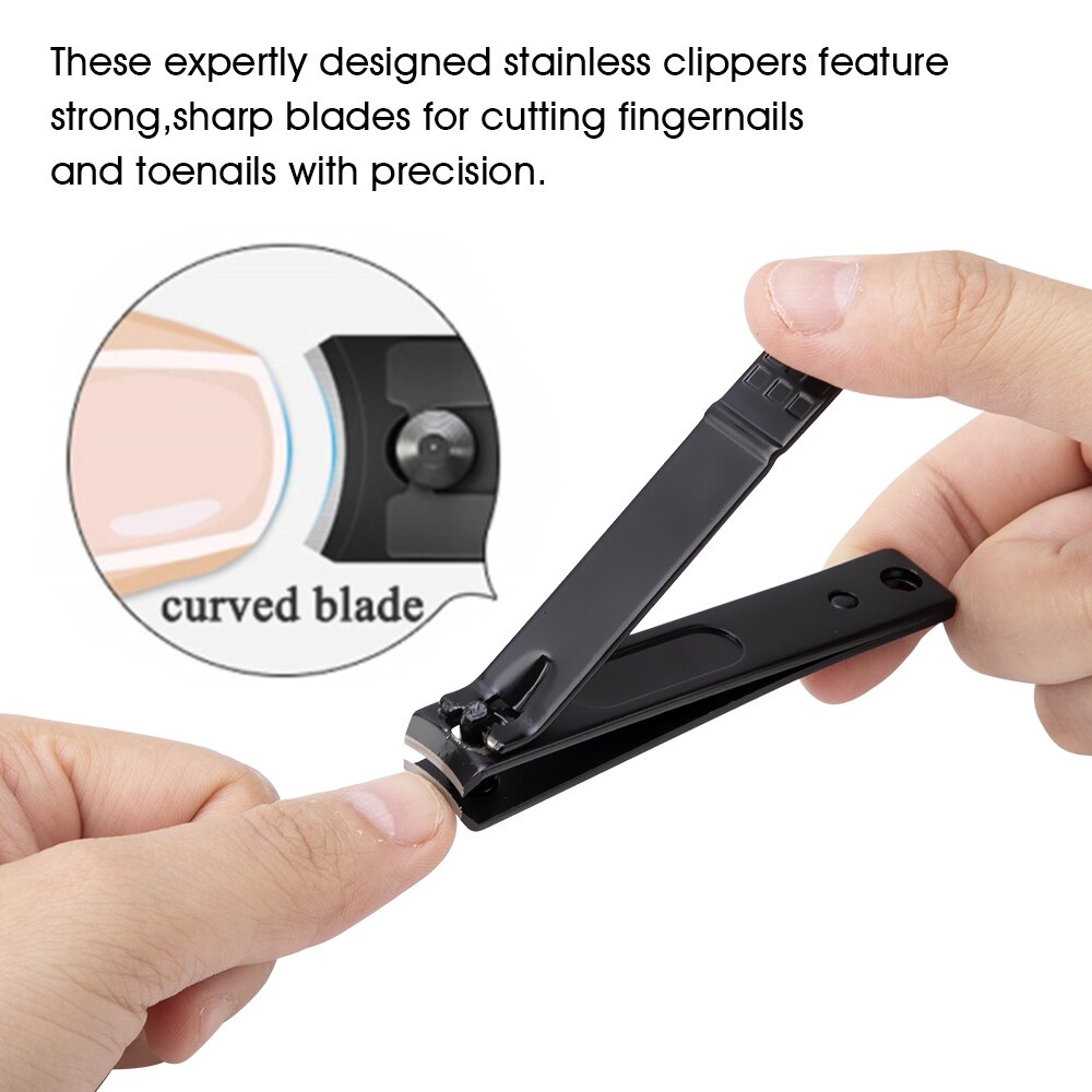 1pcs Black Stainless Steel Nail Clipper Nail Trimm... – Vicedeal