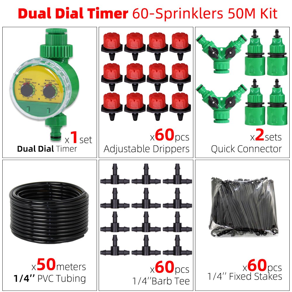 50M Automatic Garden Watering Adjustable 4/7mm Dri... – Vicedeal
