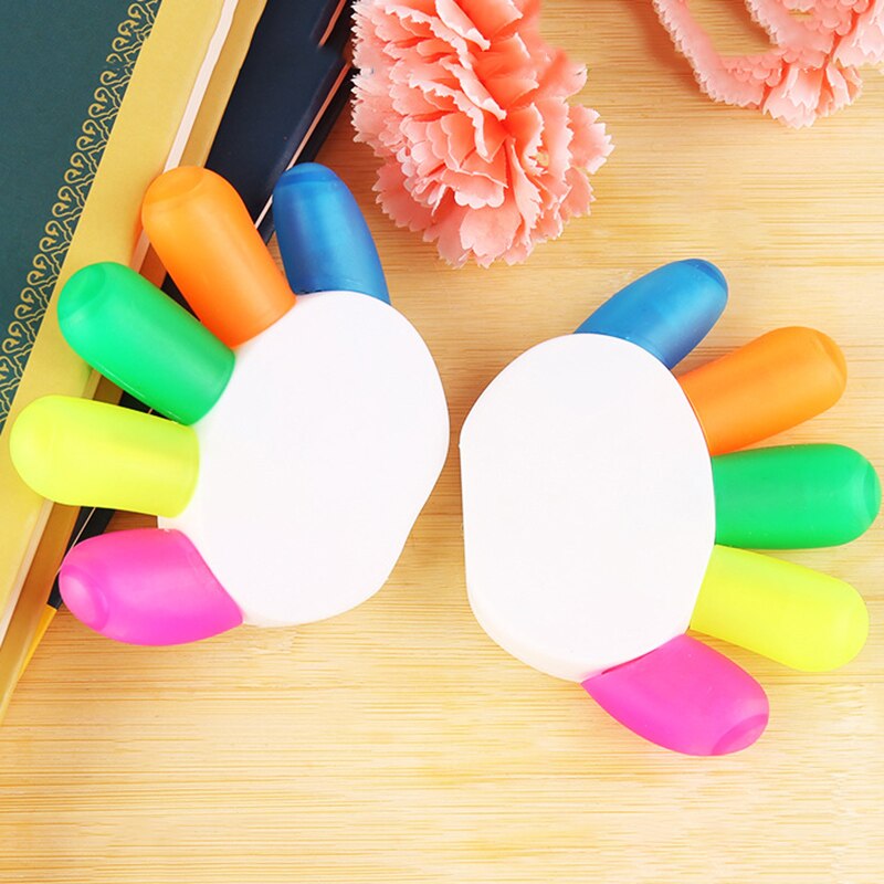 1 Pc Finger Shape Highlighter Cute Fluorescent Col... – Grandado