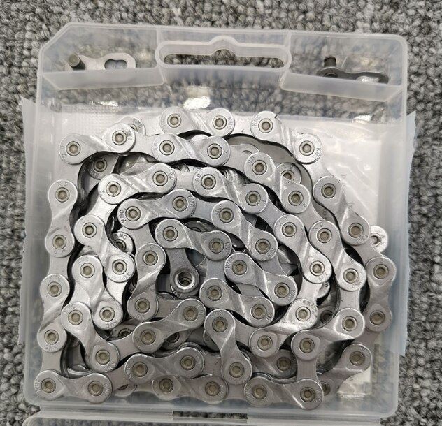 KMC X9 EPT MTB road bike silver chain 116L 9 speed... – Grandado