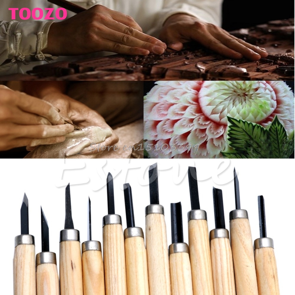 12Pcs Wood Carving Hand Chisel Knife Tool Set Wood... – Grandado