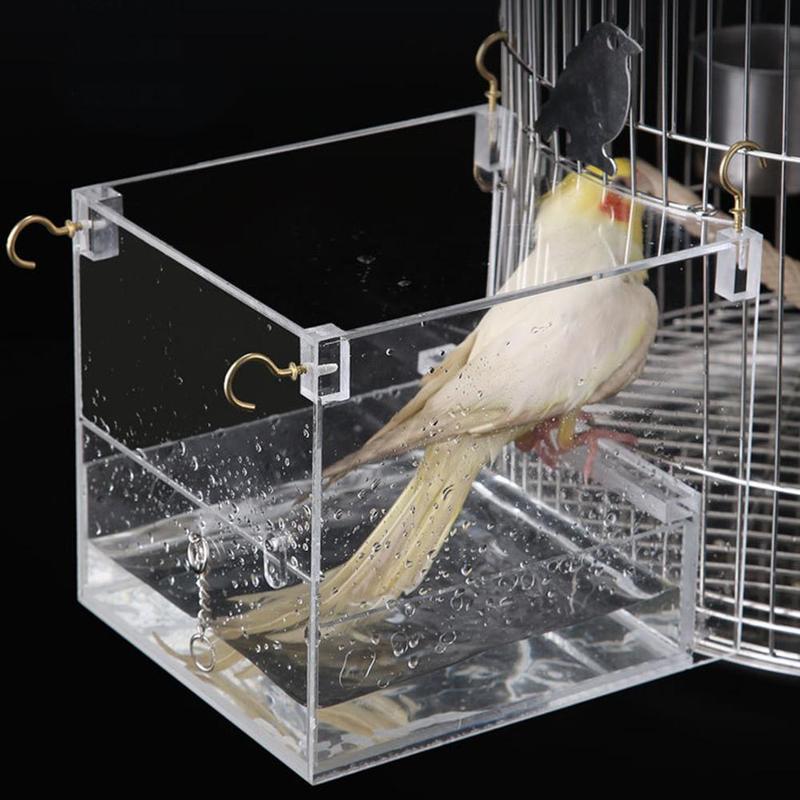 Hanging Bird Bath Cube Bird Bathtub Bath Box Bowl ... – Vicedeal