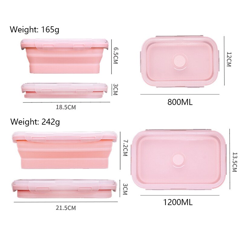 1200ML Silicone Foldable Lunch Box Collapsible Foo... – Grandado