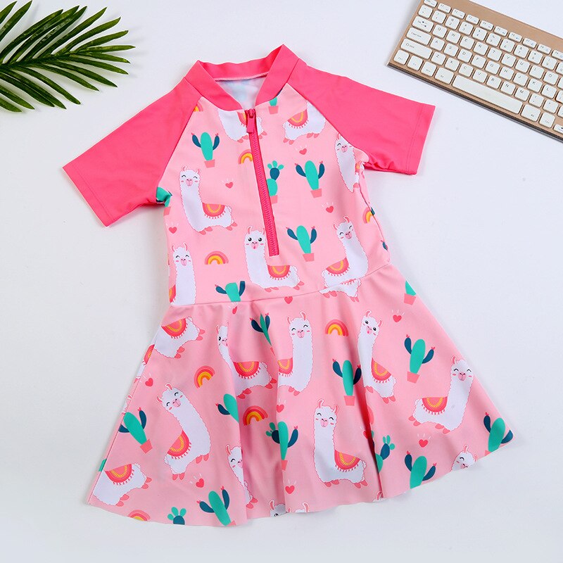 Girls Summer Wear Round Neck Short Sleeve Above-kn... – Vicedeal