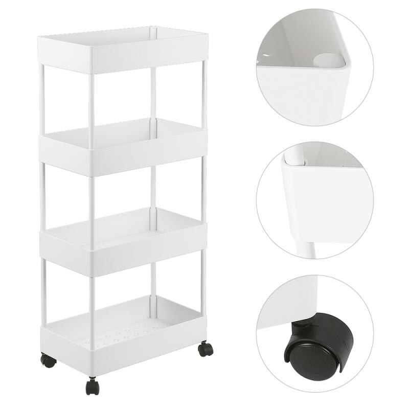 4 Layer Storage Cart Metal Kitchen Trolley Rolling... – Vicedeal