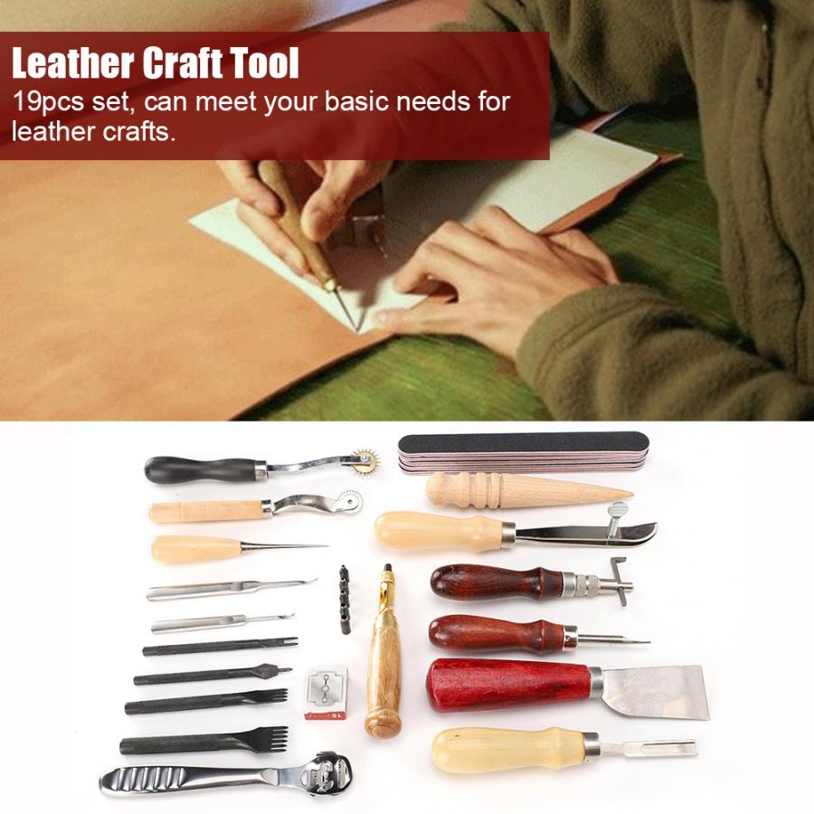 Hand Stitching Sewing Punch Carving Work 19PCS Lea... – Grandado