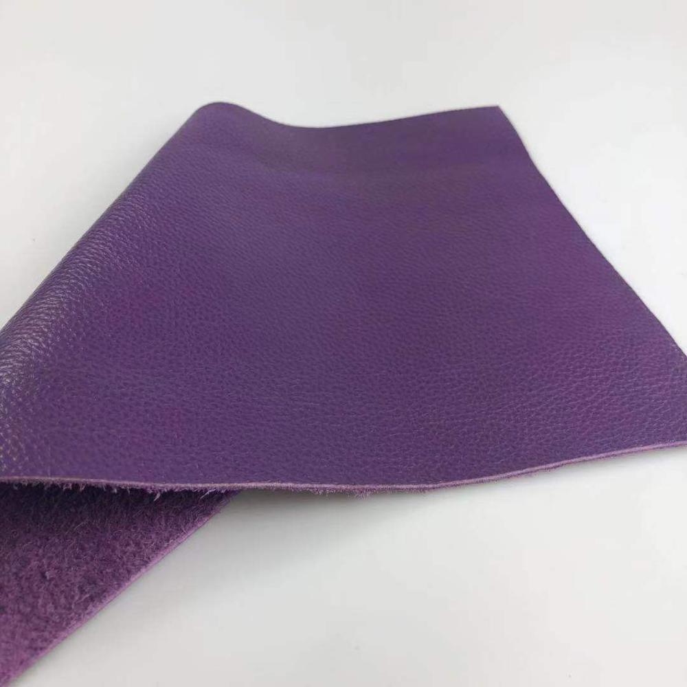 Leather purple yellow brown lychee suede leather w... – Vicedeal