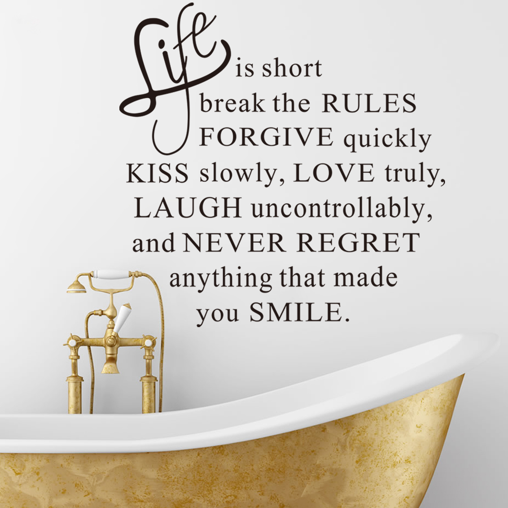 DIY Life Is Short Words Removable quotes Wall Stic... – Grandado