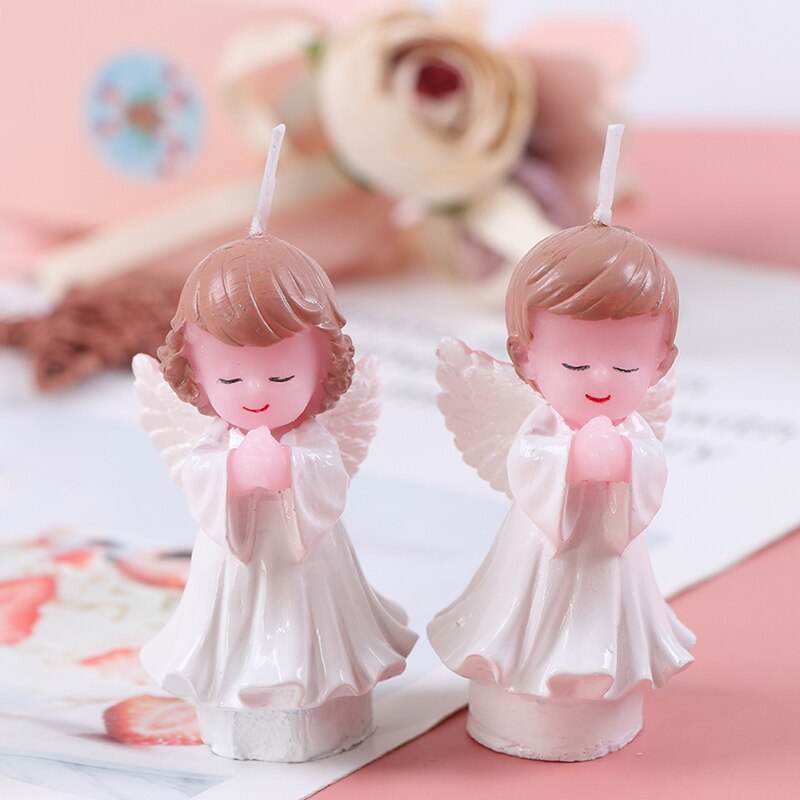 Angel Rosary candle cake topper Christening Baptis... – Grandado