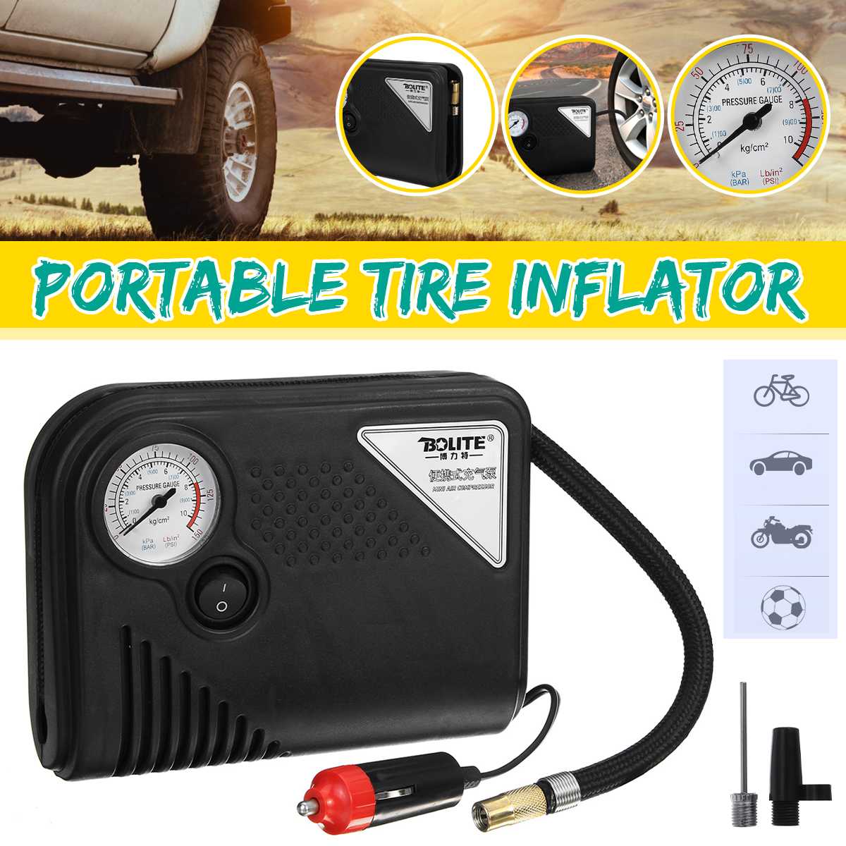 12V 150PSI Tire Inflator Portable Electric Mini Ai... – Vicedeal