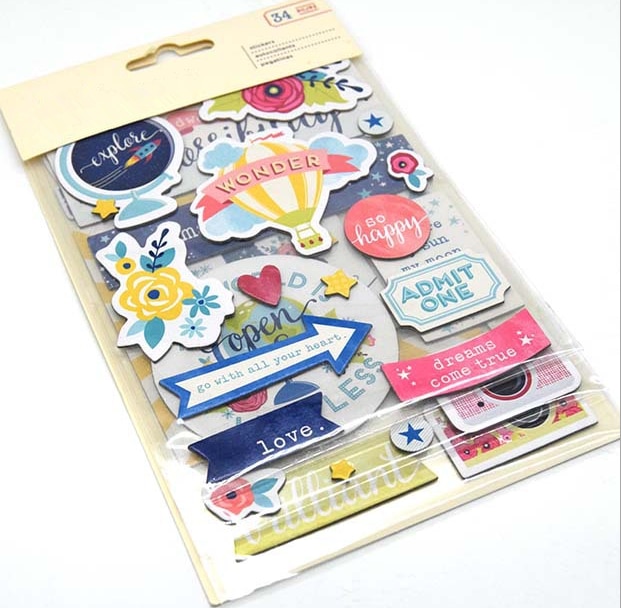 34pcs travel Cardstock Die Cut Stickers for Scrapb... – Vicedeal