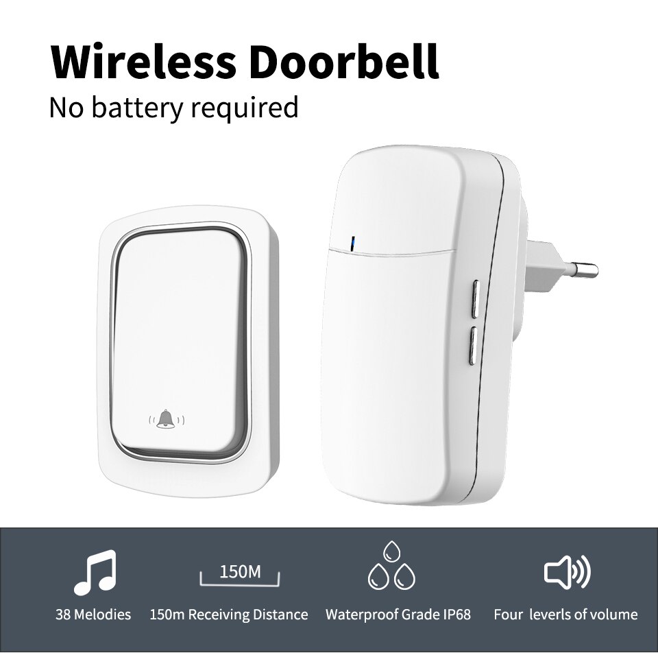 VIDEW Wireless Doorbell No Battery Required Doorbe... – Grandado