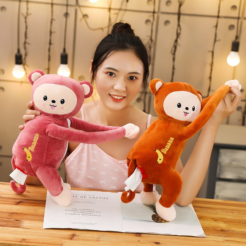 Cute Monkey Plush Toy Tissue Box Pipi Monkey Tissu... – Grandado