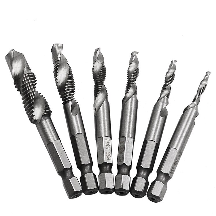 6pcs M3-M10 Screw Tap Drill Bits HSS Taps Counters... – Vicedeal