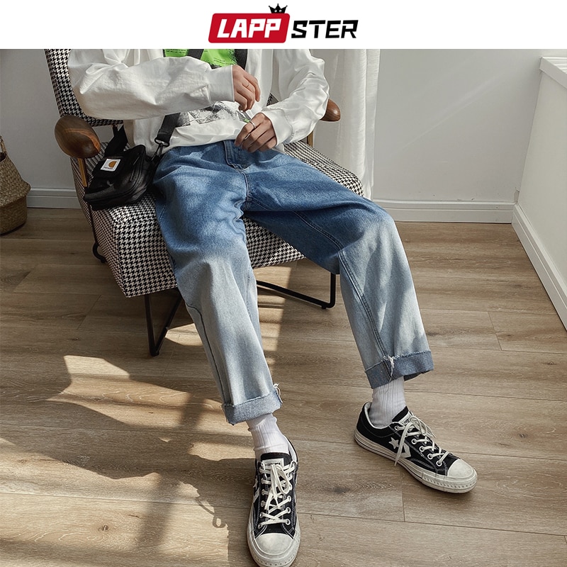 LAPPSTER Men Gradient Color Blue Jeans Pants Mens ... – Grandado
