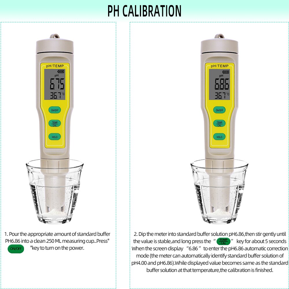 PH-03 Digital PH Meter 0.00~14.00 PH indicator 2 i... – Grandado