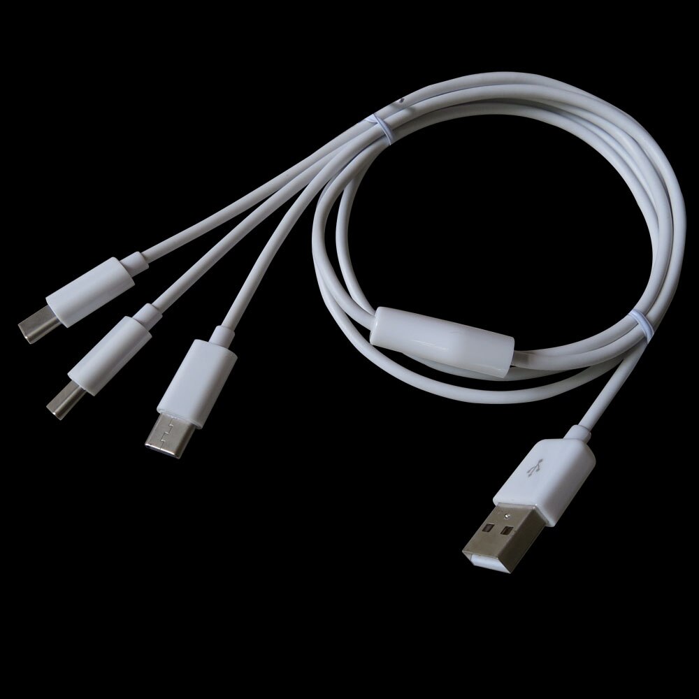1m 3ft 3 in 1 USB Type C cable Power 3 TYPE C Devi... – Grandado