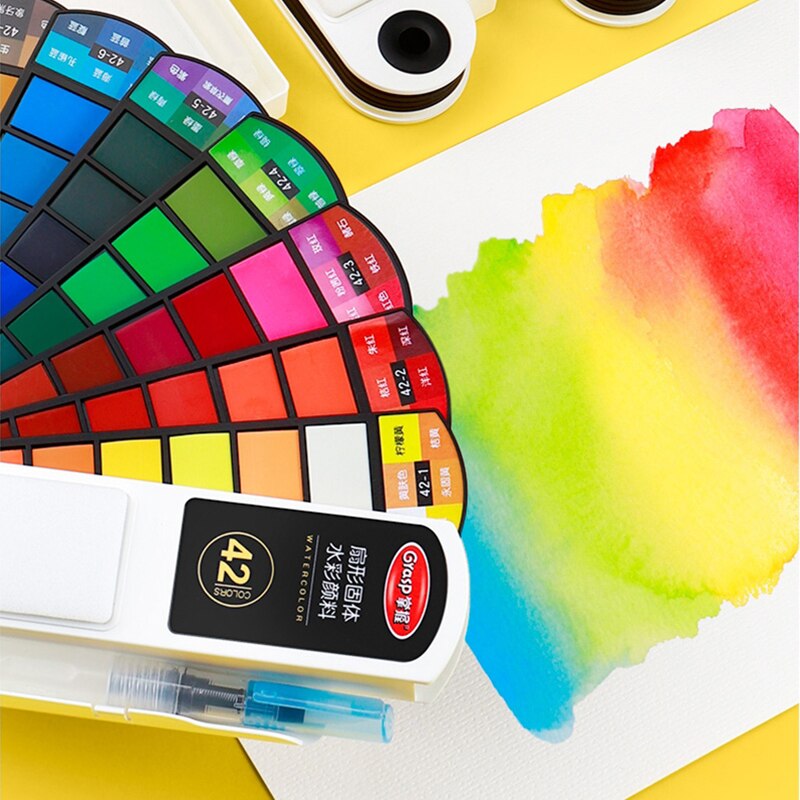 Portable18/24/36/42 Kleuren Solid Aquarel Verf Set... – Vicedeal