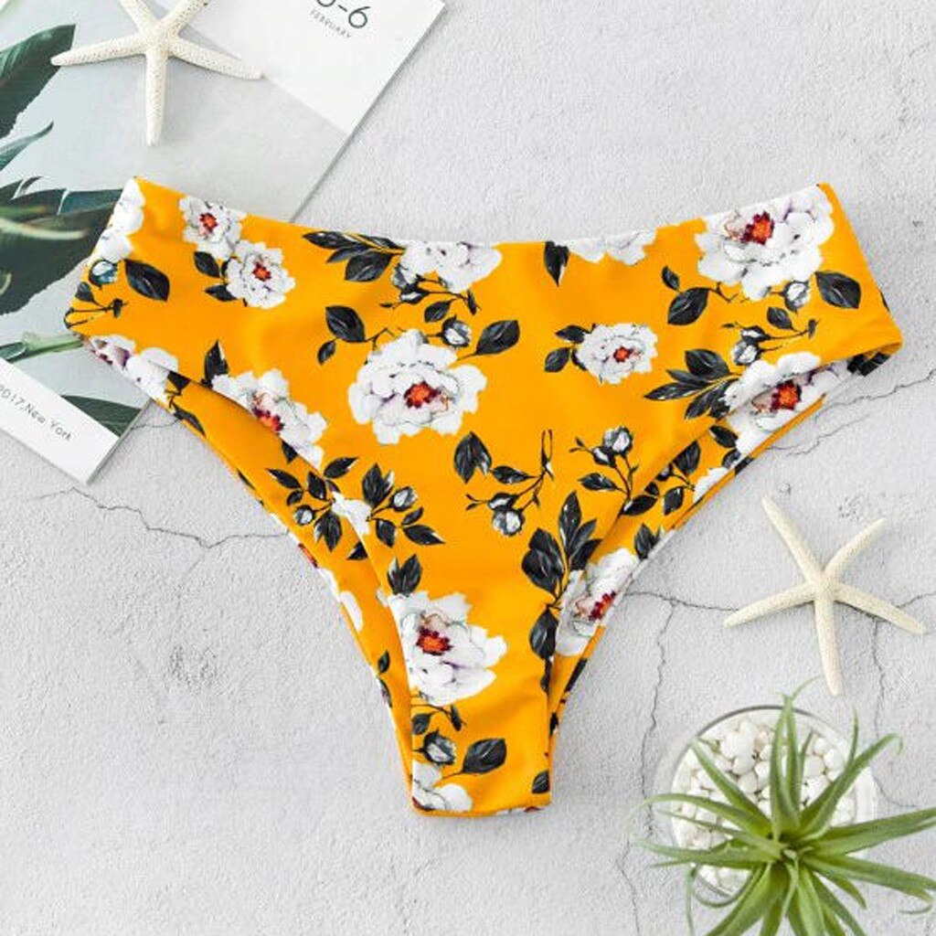 Swimwear Women Briefs Bikini High Waist Ruched Bik... – Grandado