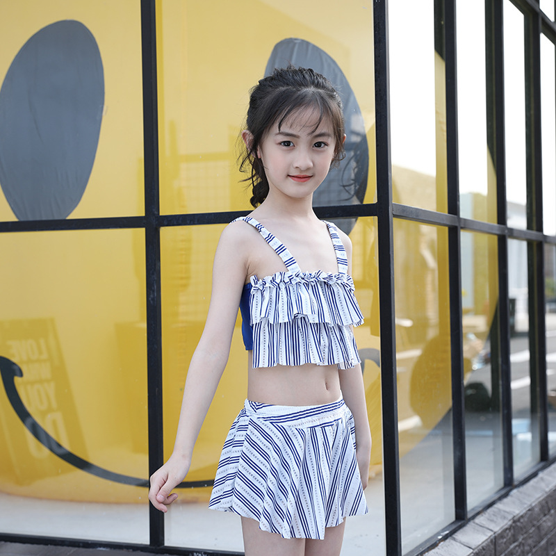 Striped Swimsuits For Girls Two Pieces Swim Suits ... – Grandado