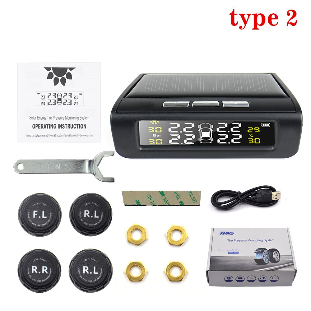 Solar energy Power USB Backlight TPMS tire pressur... – Vicedeal