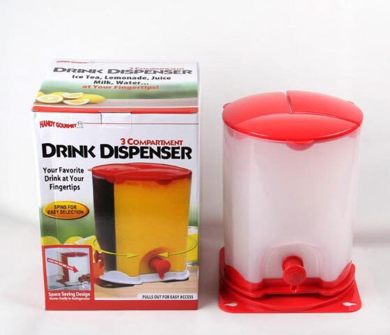 3 compartment drink dispenser Beverage Barrel Trip... – Grandado