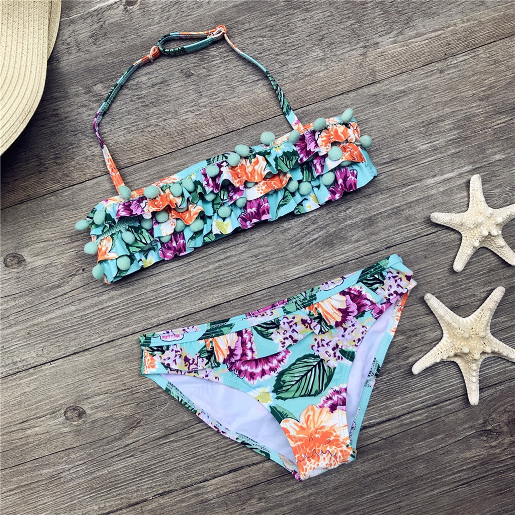 Girls swimwear summer Toddler Kids Baby Girls Ruff... – Vicedeal