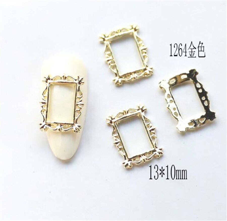 100Pcs Retro Nail Art Frames Multi-Shapes Alloy Na... – Grandado