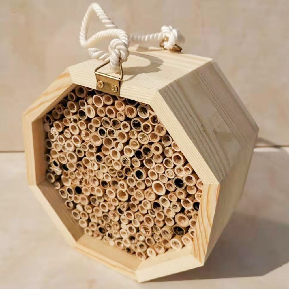 Wooden Bee House Set Tube Beekeeping Box Bees Nest... – Grandado
